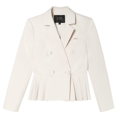 白鹿语轻熟优雅风双排扣西装外套