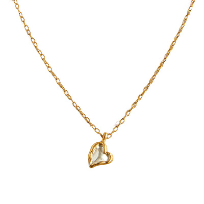 EOLO柔砂心形吊坠女款纯银