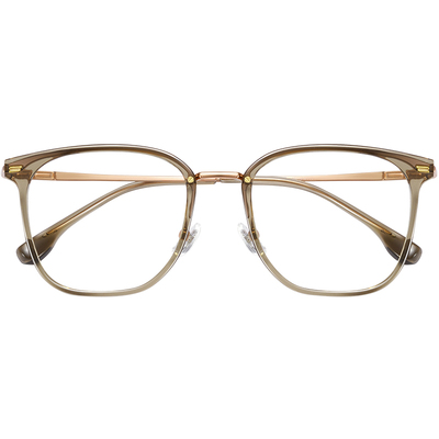 超轻纯钛冷茶色近视眼镜框女