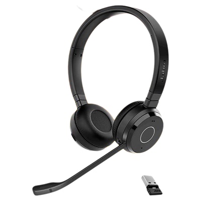 Jabra捷波朗Evolve 65 TE 会议头戴式蓝牙耳机在线教育学习网课培训手机通话无线降噪耳机含蓝牙适配器