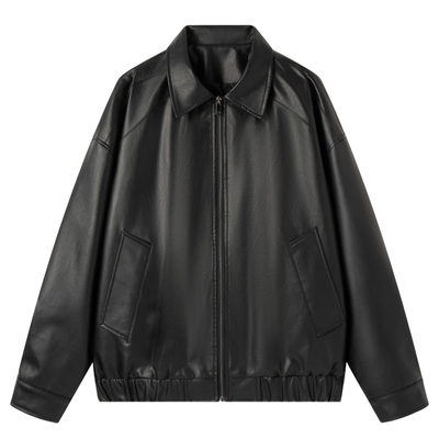 皮夹克外套翻领美式短款上衣