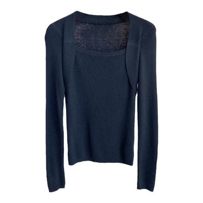 AMR UU◆小众设计 坎肩式羊毛针织衫修身显瘦纯色打底衫女秋冬新