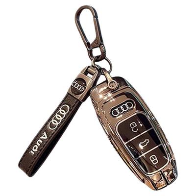 适用奥迪A6L钥匙套 a3L A8L A7 Q7 Q8 Q4etron汽车钥匙包扣壳男女
