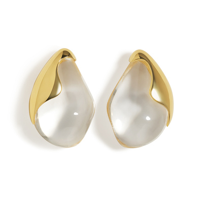 离岛空气白水晶耳环女独特耳饰