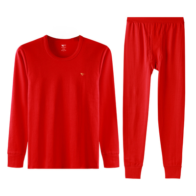 七匹狼本命年内衣套装男士纯棉红