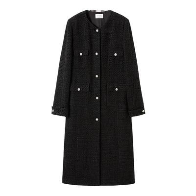 TKYSHOP长款小香风风衣外套