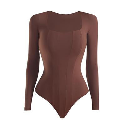 秋冬带胸垫轻塑连体衣收腹显瘦