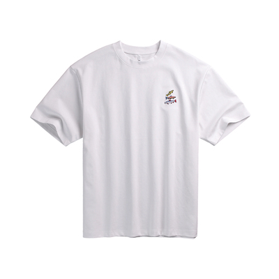 原创三条小鱼精致绣标圆领短袖衫