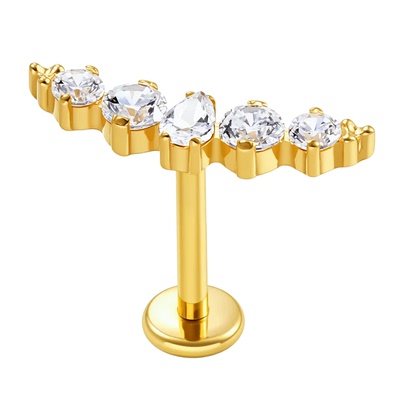 钛合金锆石耳钉女睡觉免摘养耳洞