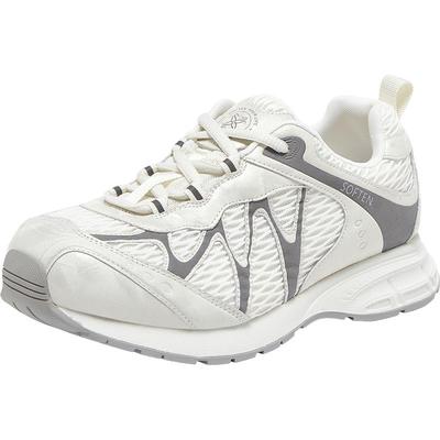 百思图2025秋季商场新款网面透气白色老爹鞋女运动休闲鞋B0231CM5