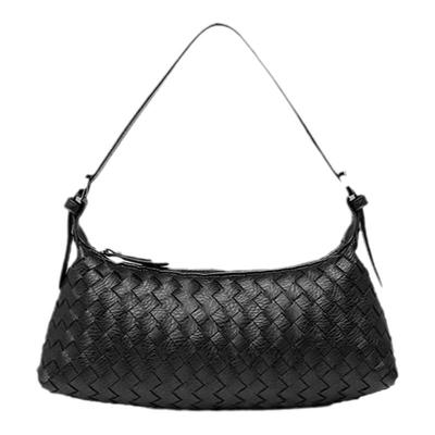 双肩带腋下软皮编织女包可调节