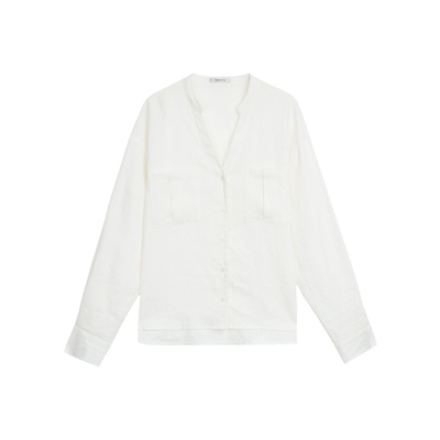 MavenLin亚麻v领衬衫防晒衬衣