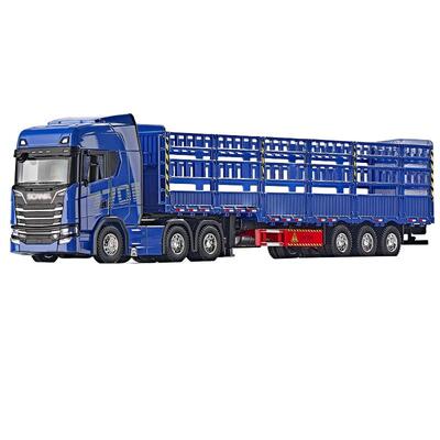 1:50仿真斯堪尼亚高栏运输半挂车合金模型重型汽车工程卡车静态车