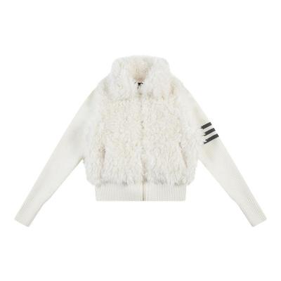 FDR官方店翻领羊羔绒针织袖外套