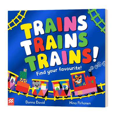 英文原版 Trains Trains Trains 火车科普图画故事书 儿童课外阅读科普百科全书 文字押韵 色彩鲜艳 英文版 进口英语原版书籍