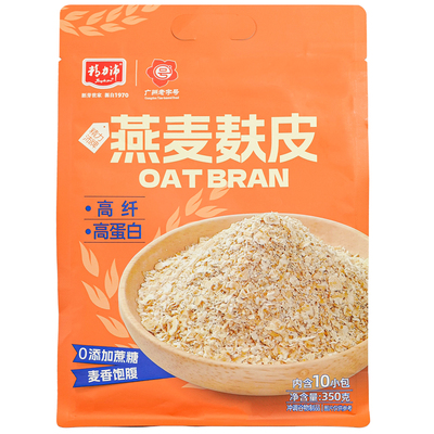 精力沛纯燕麦麸皮高蛋白质高纤原味健身代餐速食早餐525g