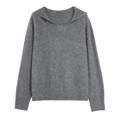 ELLE山羊绒连帽针织衫女