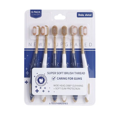 高密度宽头软毛牙刷6支