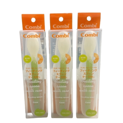 日本combi康贝辅食勺新生儿宝宝吃米粉喂水硅胶软头勺