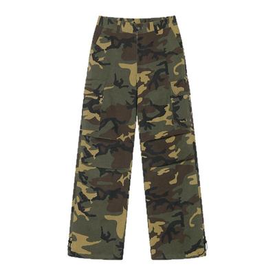 AFGK25SS美式复古褶皱迷彩工装裤