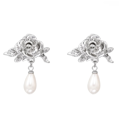 SUMIYAKI珍珠玫瑰耳环s925银针