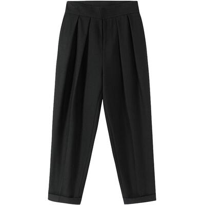 urlazh/有兰黑色质感萝卜裤