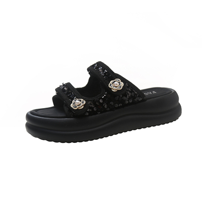 增高厚底外穿2024新款拖鞋小香风