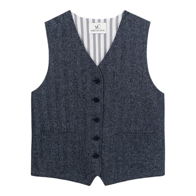 Miss couleur棉麻老钱风气质休闲百搭无袖上衣马甲外搭MC26SS034