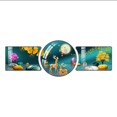 高清异形三联画水晶面和镶钻画面