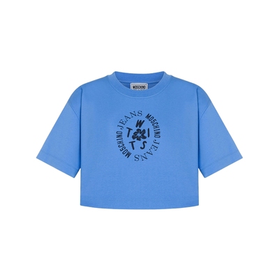 【礼物低至5折】M05CH1N0 JEANS 春夏女士Twist短款T恤 MOSCHINO