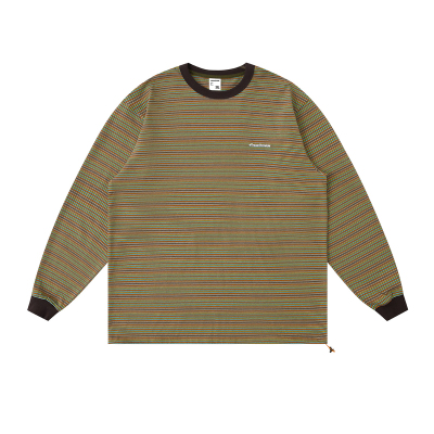 TreesOutside复古山系细条纹长袖T恤男士秋户外休闲衣2025新