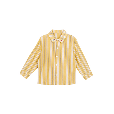 小O爸男婴童 宝宝衬衫男宝春秋2026新款长袖婴儿条纹气质棉春装