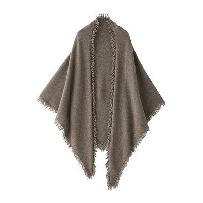 无染色牦牛绒手工流苏三角巾披肩