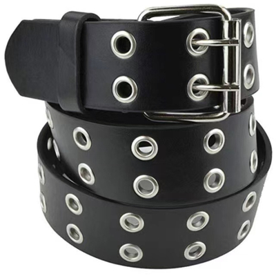 双排扣百搭风真皮腰带明星同款