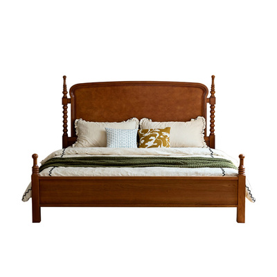 美式床主卧高端大气中古风储物床