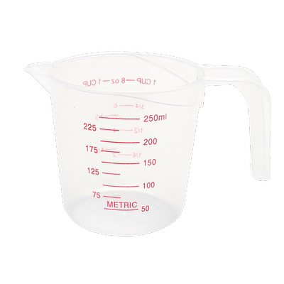 红色刻度塑料量杯果汁奶茶毫升