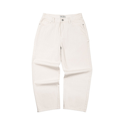 MRA男装白色B01伐木工装水洗牛仔裤纯棉直筒多口袋休闲长裤男春秋