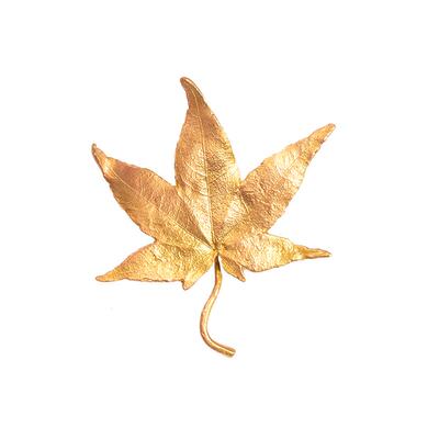 小众枫叶镀金胸针高档礼物