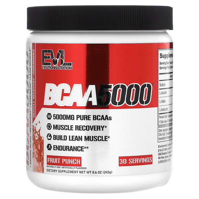 EVL,BCAA5000，原味，10.58 盎司（300 克）