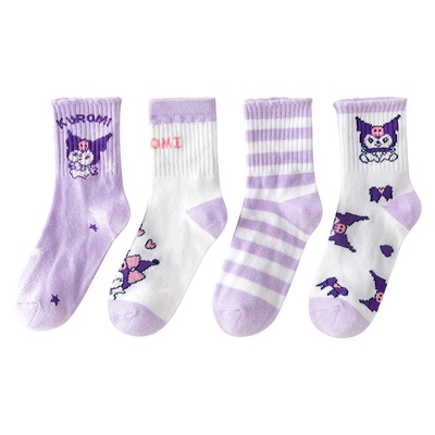 Lemonsox柠檬舒品儿童袜子女童冬春秋中筒袜卡通美乐帝恐龙棉袜子