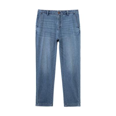 夏季莫代尔棉弹力薄款直筒牛仔裤