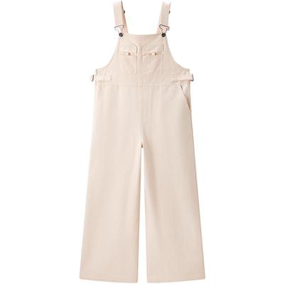 乐町2024夏季新款减龄阔腿背带直筒长裤C2GBE2136