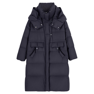 【商场同款】HPLY荷比俪2025冬新H型法式优雅中长款白鹅绒羽绒服