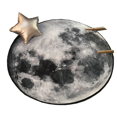 潮牌个性创意月球打印圆形地毯