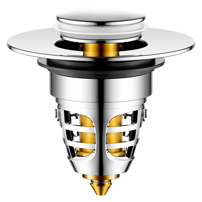 洗手盆漏水塞子按压式下水器弹跳芯卫生间通用洗脸池过滤网防头发