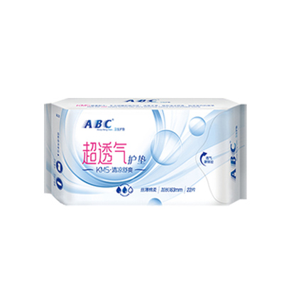 ABC卫生护垫163mm女薄荷清凉超薄透气纯棉柔护垫小姨妈巾
