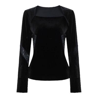 【商场同款】HPLY荷比俪秋季新款女法式丝绒上衣HMD32610219