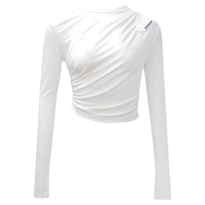 ANNANDELMAN皱褶漏肩长袖上衣