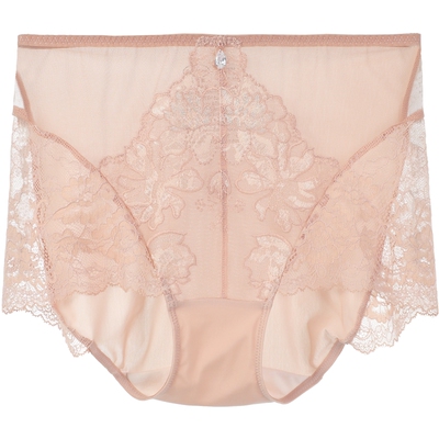 安莉芳专柜新品蕾丝通透性感高腰平角裤舒适透气女士内裤E300977