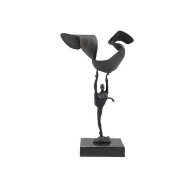 几何铸铁飘带体操人物装饰摆件